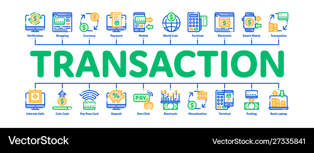 Online transactions minimal infographic banner Vector Image