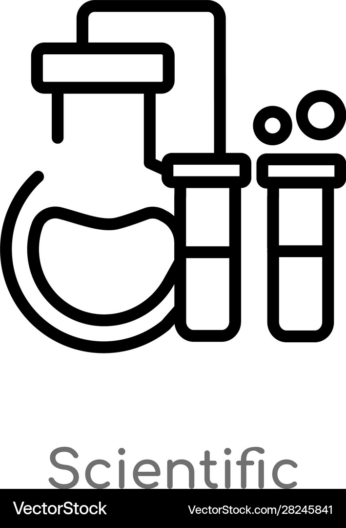 Outline scientific icon isolated black simple Vector Image