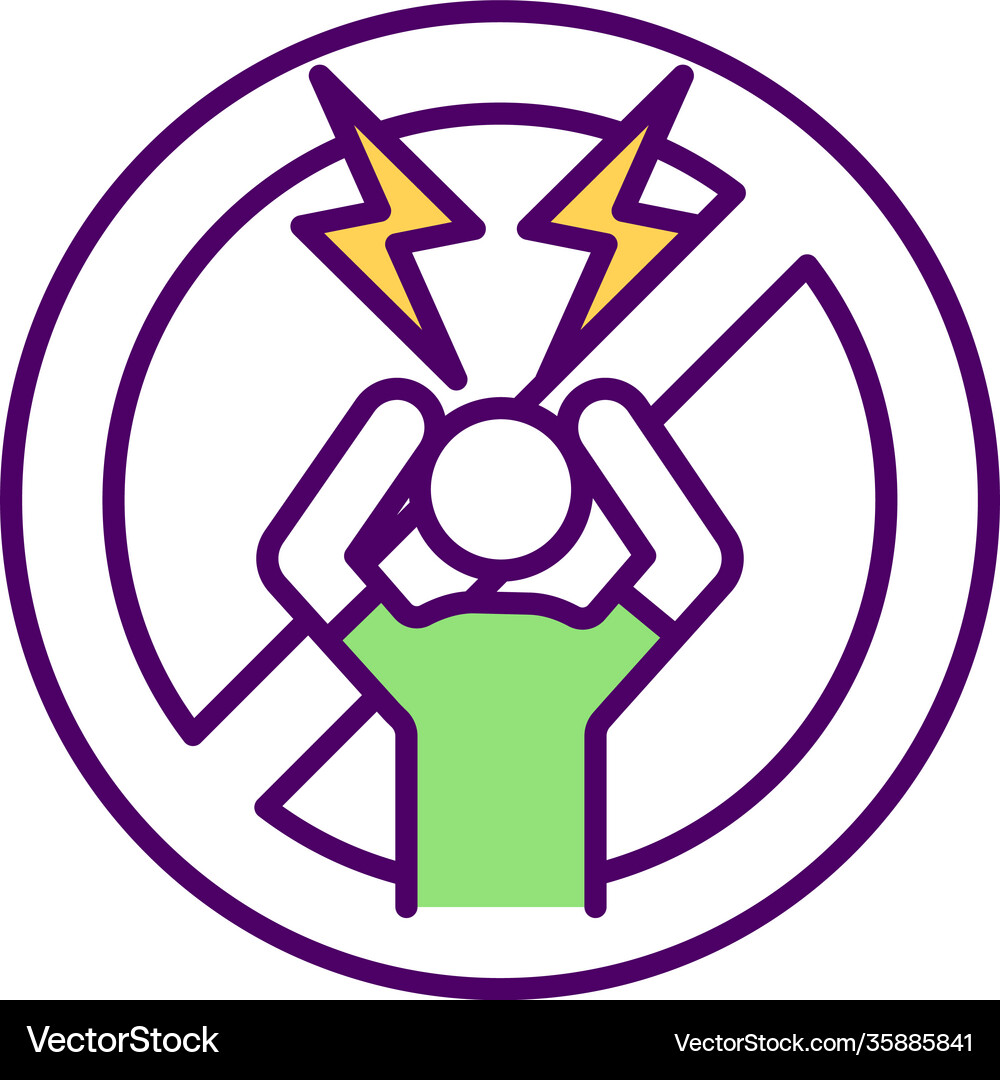Reducing anxiety attacks rgb color icon Royalty Free Vector