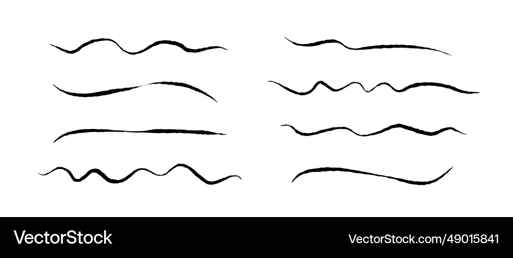 Rough jagged lines set grunge wavy brush strokes Vector Image