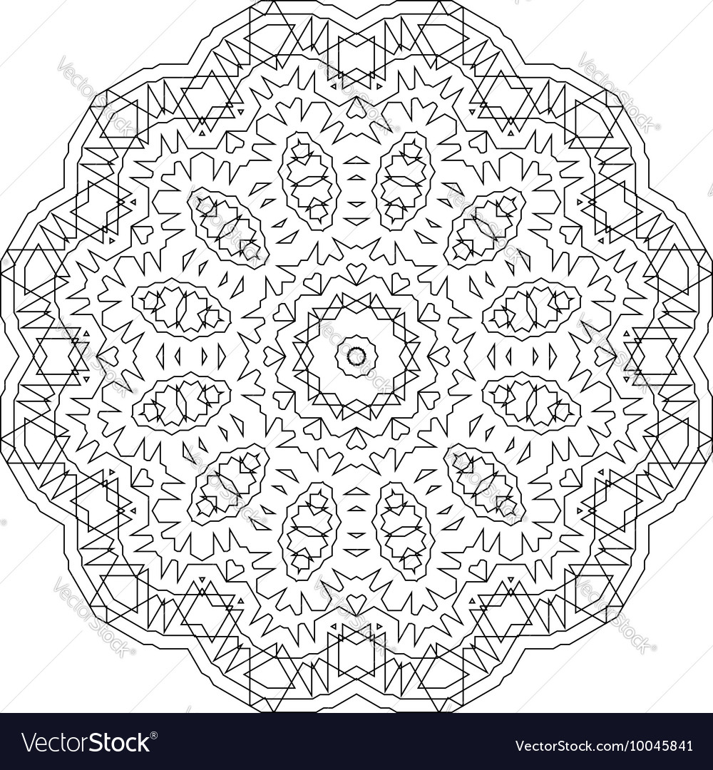 Round decorative geometric pattern Royalty Free Vector Image