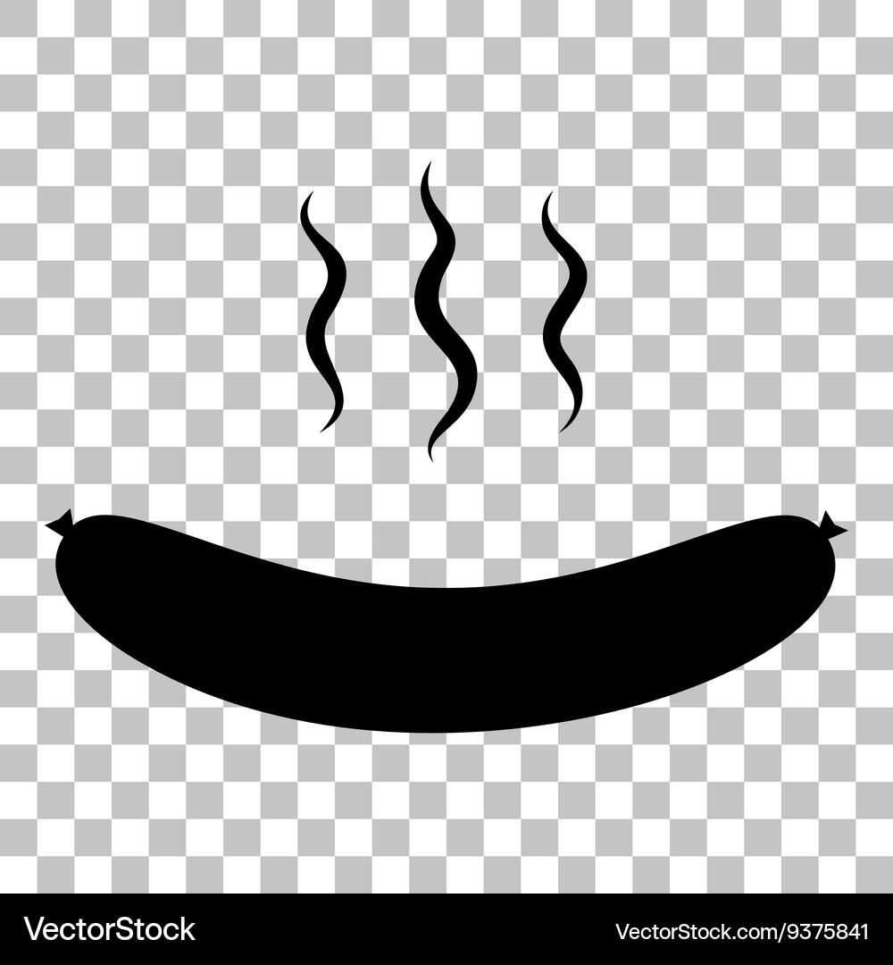 Sausage simple sign flat style black icon Vector Image