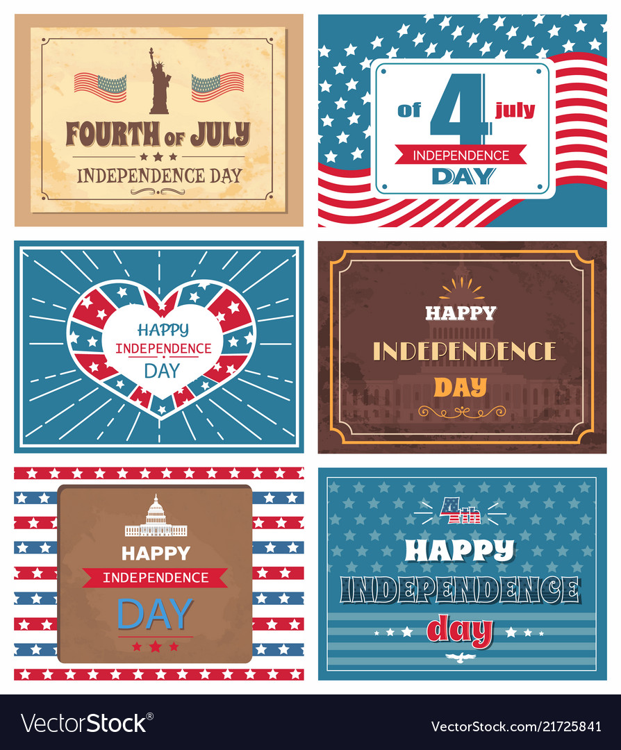 Set posters 4 july independence day holiday of usa