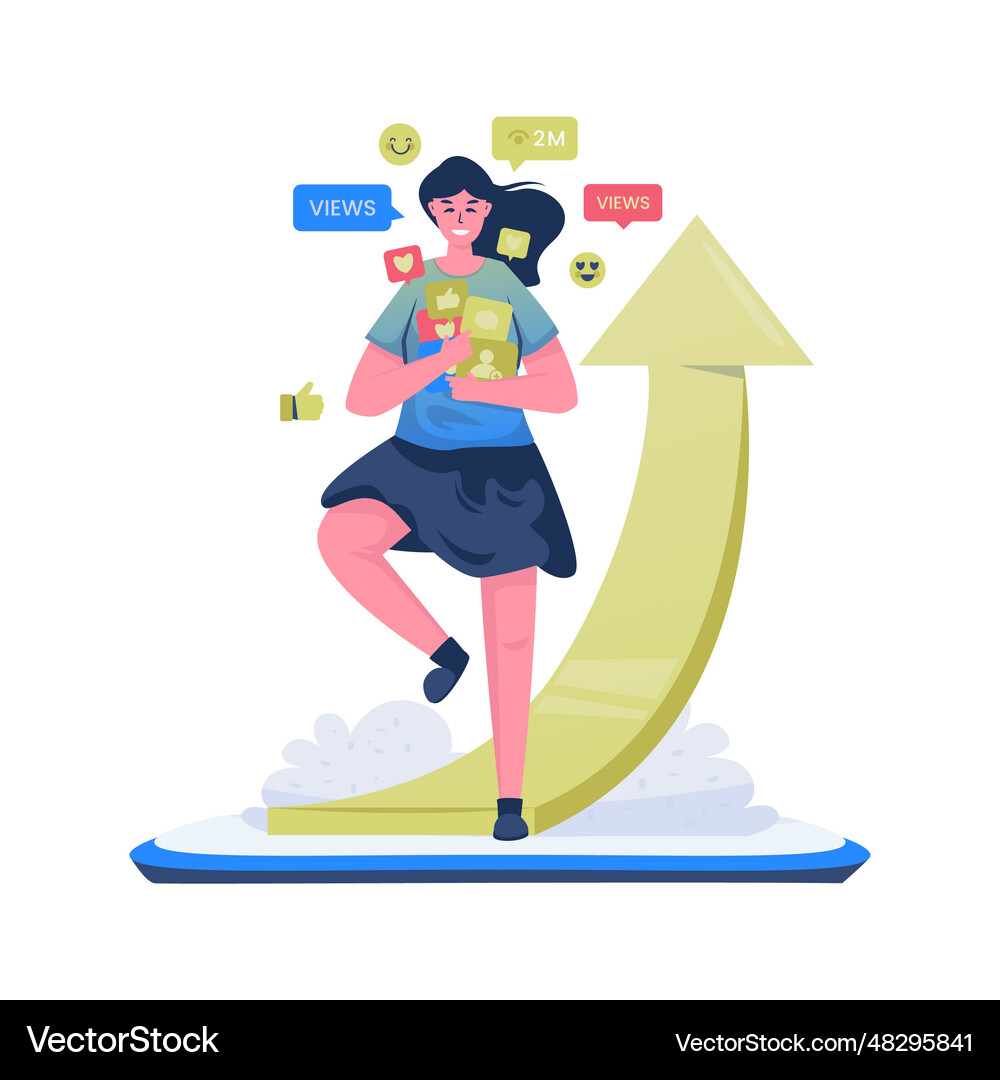 Viral on social media by getting views Royalty Free Vector