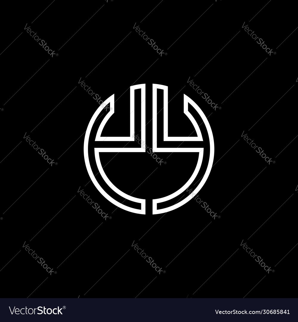 Yy monogram logo circle ribbon style outline Vector Image