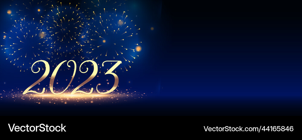 2023 new year fireworks celebration banner Vector Image
