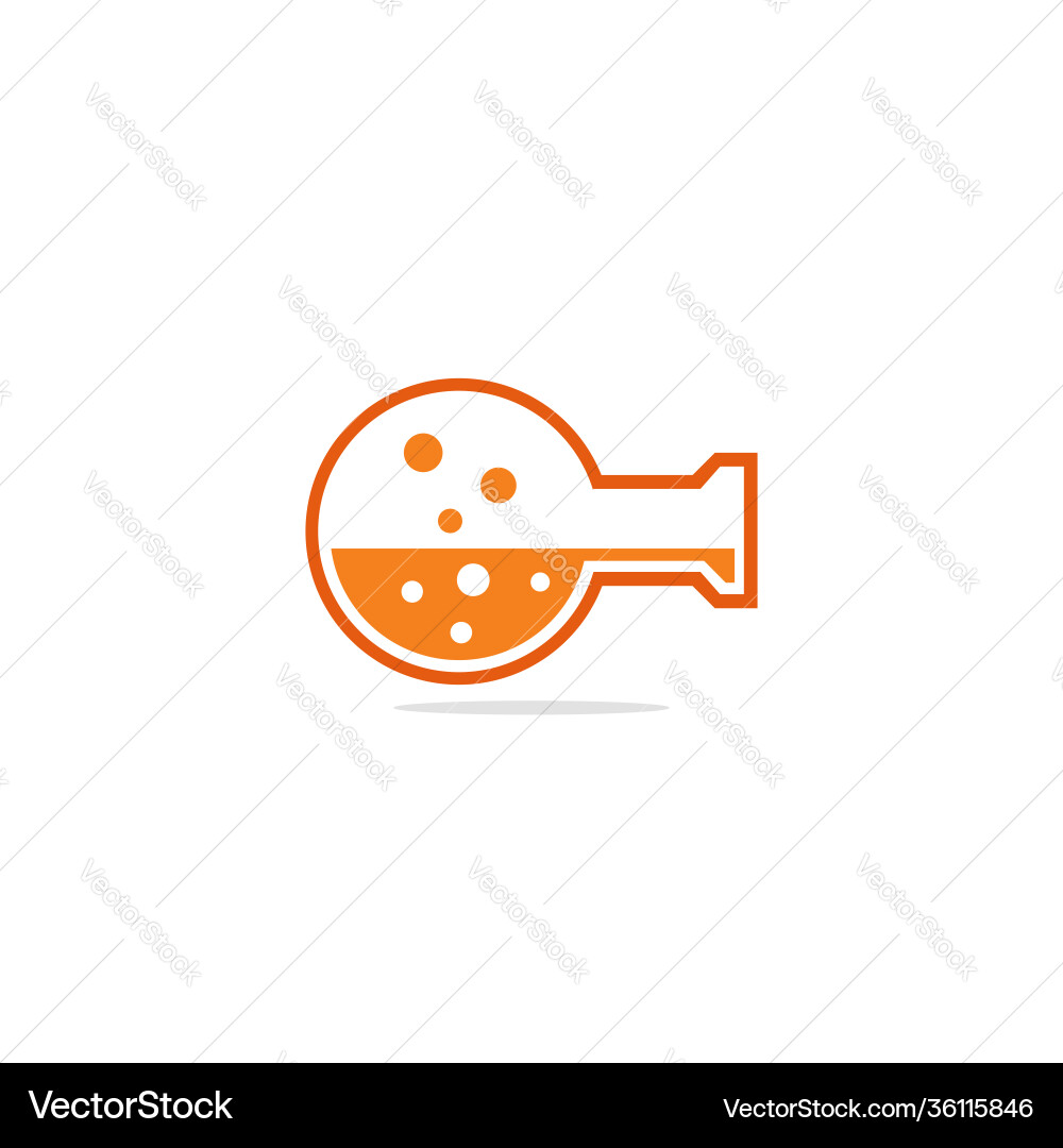 Bottle lab science chemical logo Royalty Free Vector Image