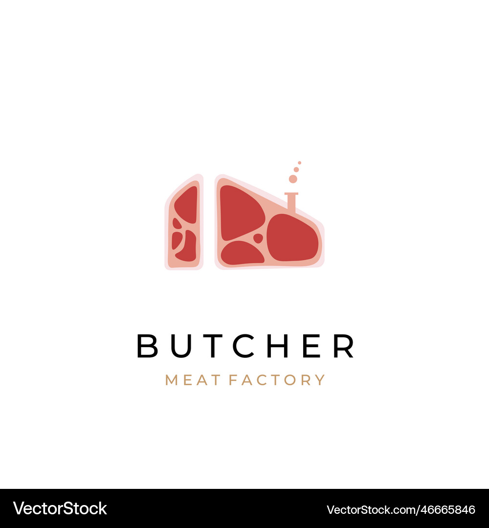 Butcher factory logo Royalty Free Vector Image