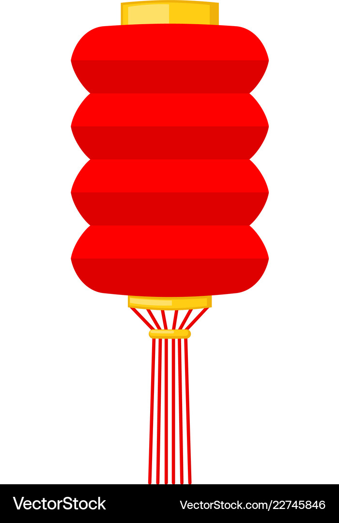 Cartoon red chinese paper lantern Royalty Free Vector Image