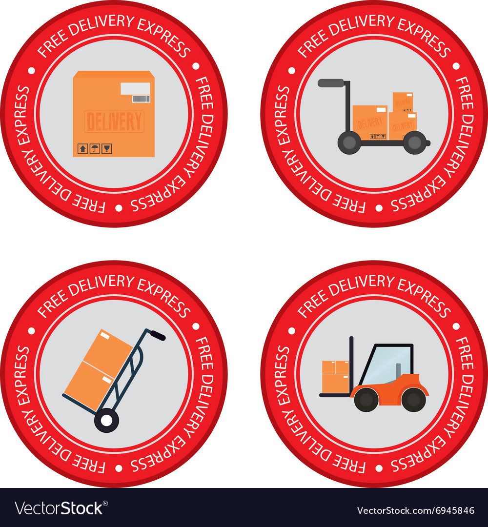Delivery objects labels Royalty Free Vector Image