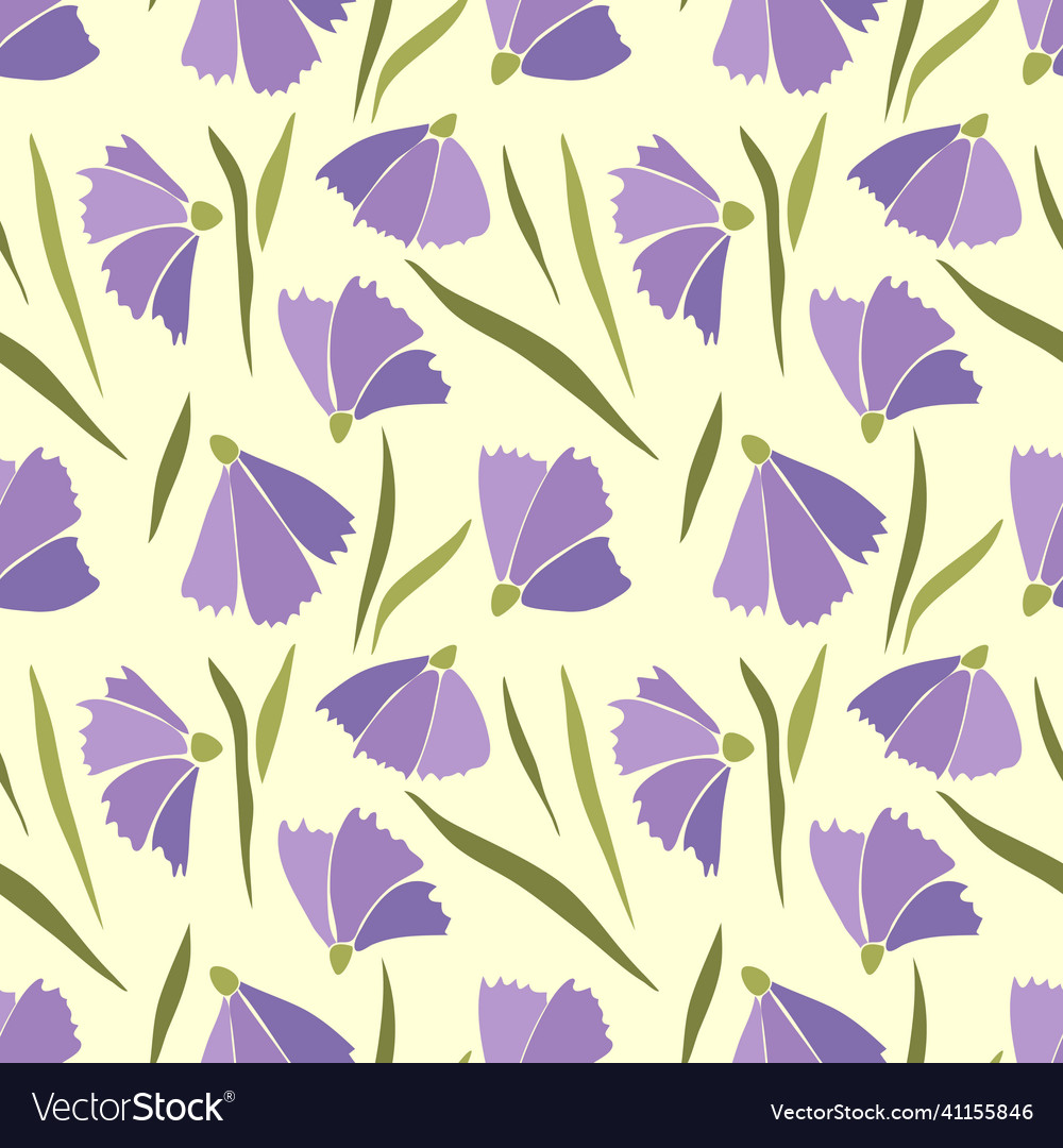 Flower violet pattern seamless spring Royalty Free Vector