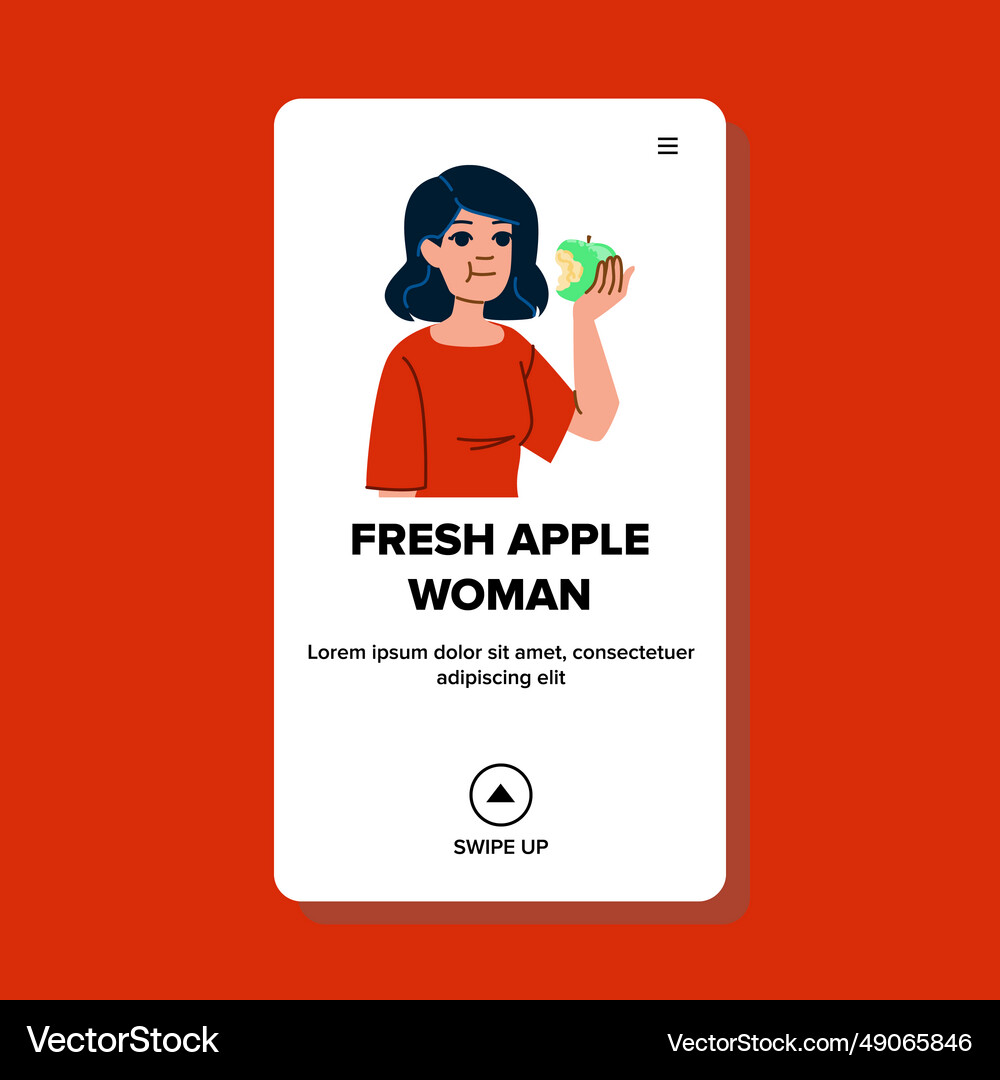 Fruit fresh apple woman Royalty Free Vector Image