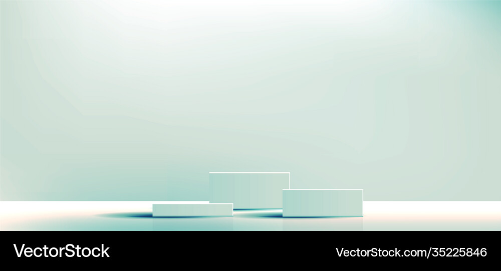 Green geometric podium square and minimal boxes Vector Image