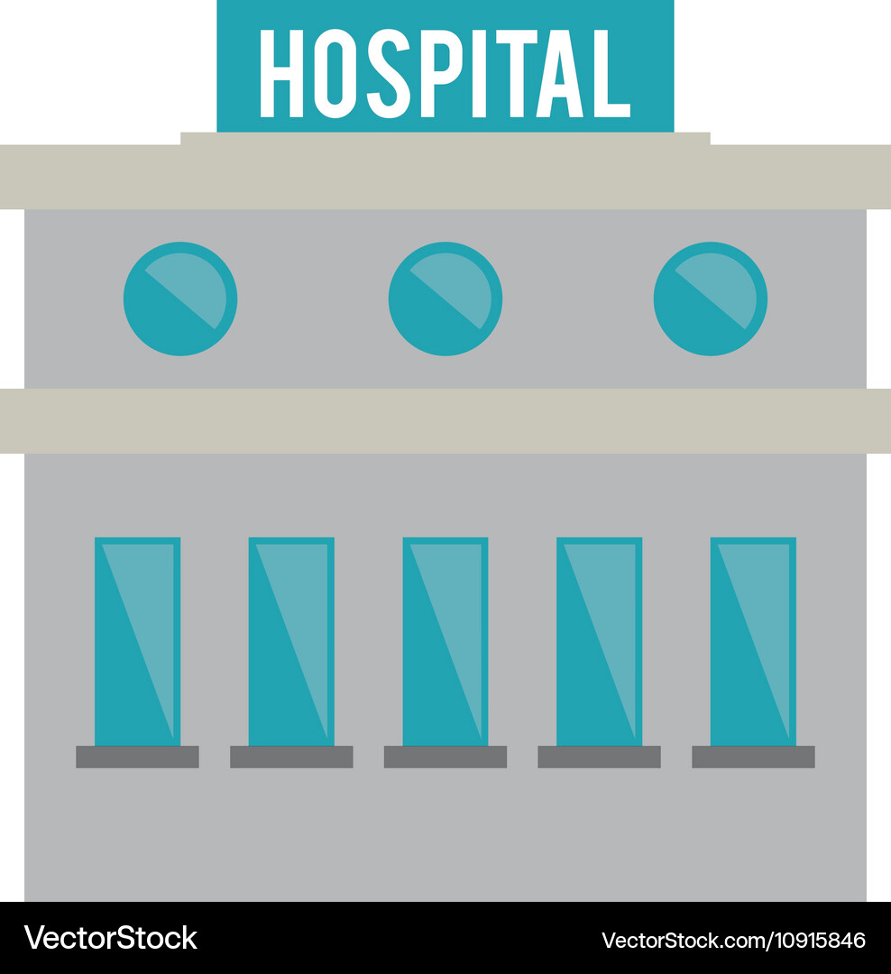 Isolated hospital building design Royalty Free Vector Image