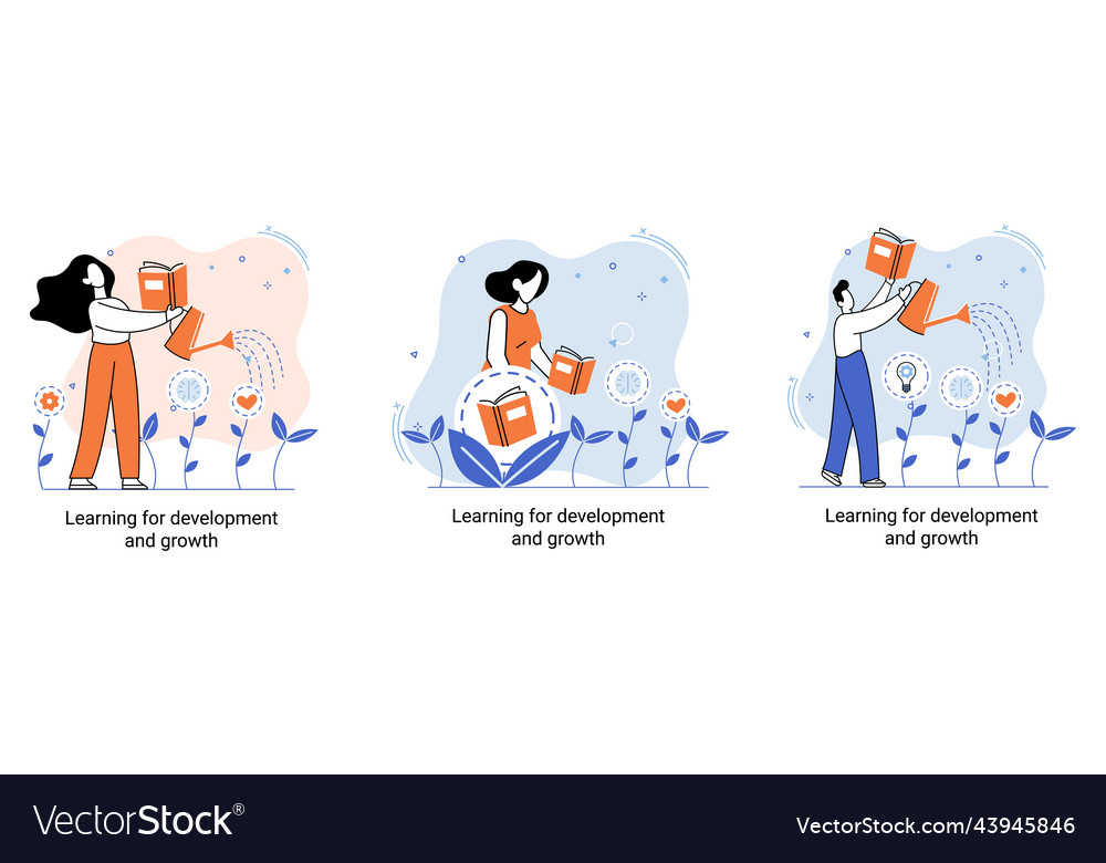 Learning for development and growth self-learning Vector Image