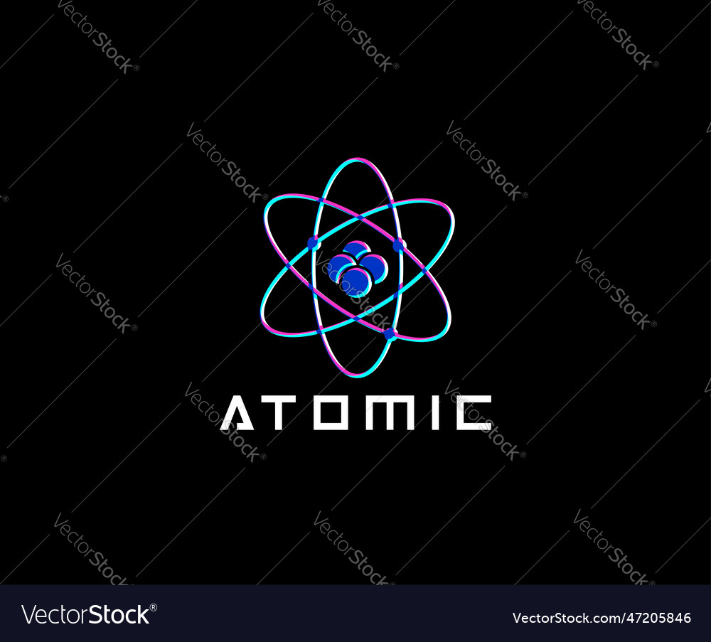 Modern trendy atom logo design template Royalty Free Vector