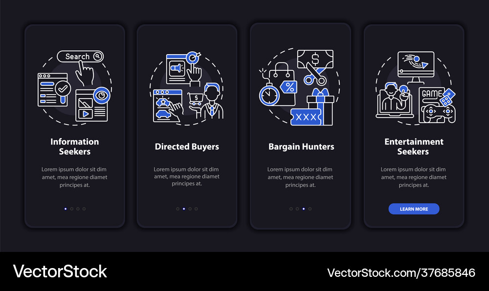 Online Purchaser Behavior Onboarding Mobile App Vector Image
