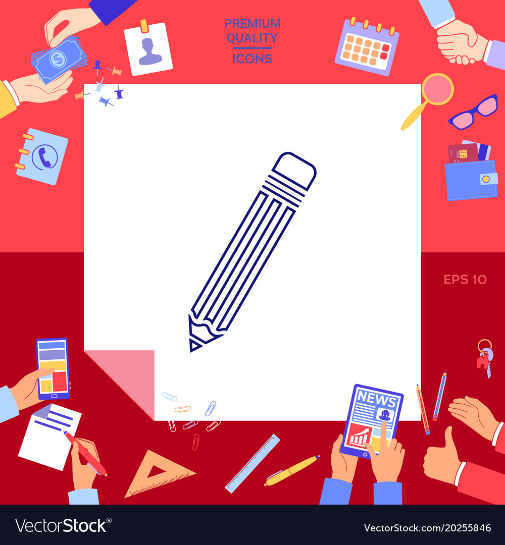 Pencil - line icon Royalty Free Vector Image - VectorStock