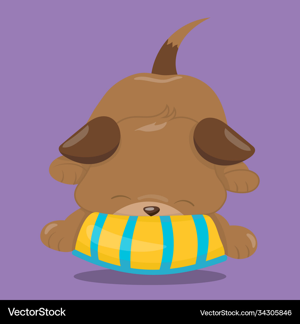 Puppy dog eating 04 Royalty Free Vector Image - VectorStock