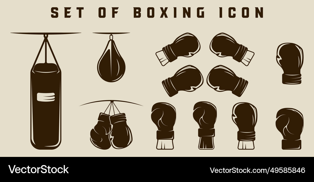Set of boxing icon template graphic design bundle Vector Image