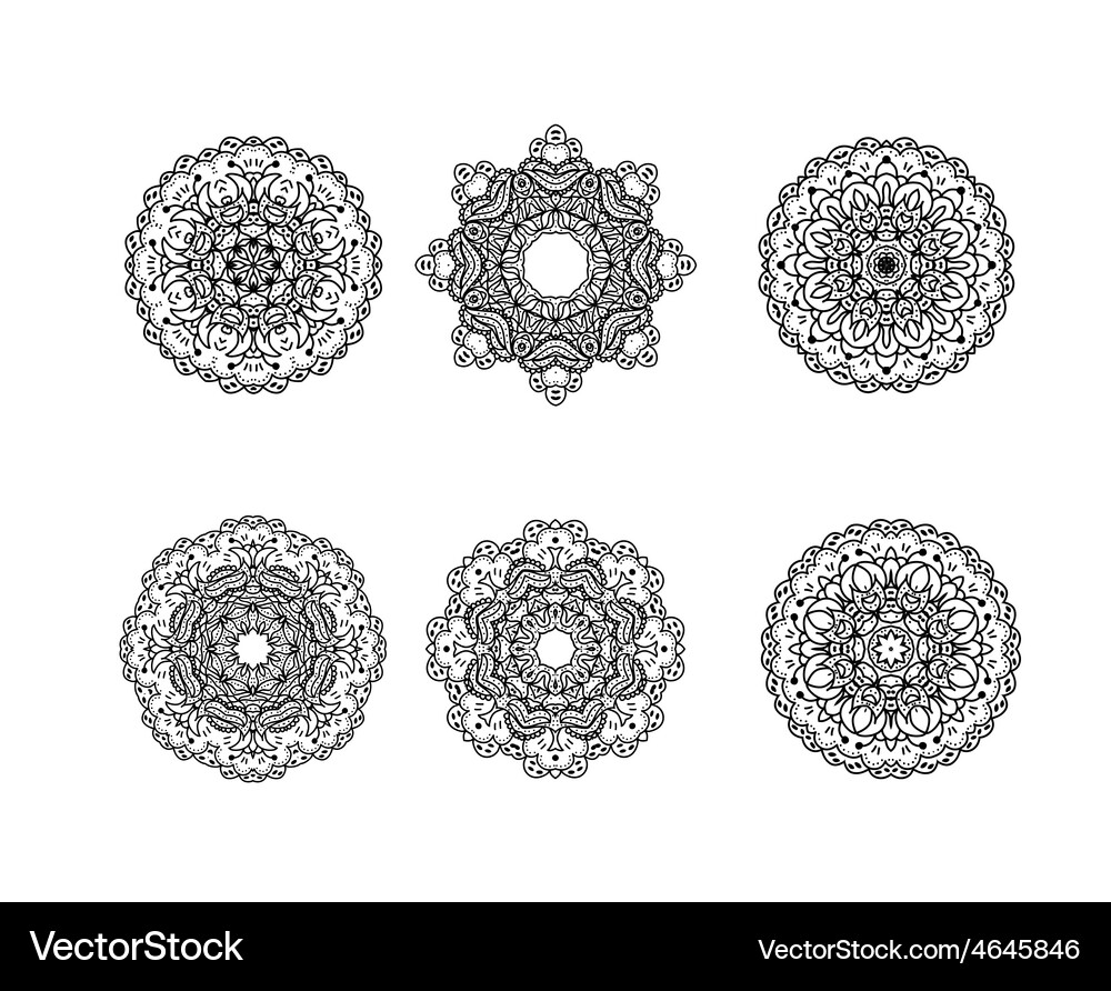Set of round ornament Royalty Free Vector Image