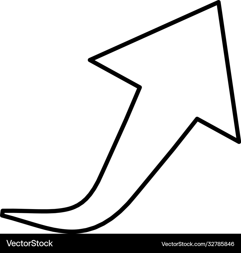 Short arc arrow up icon line style Royalty Free Vector Image