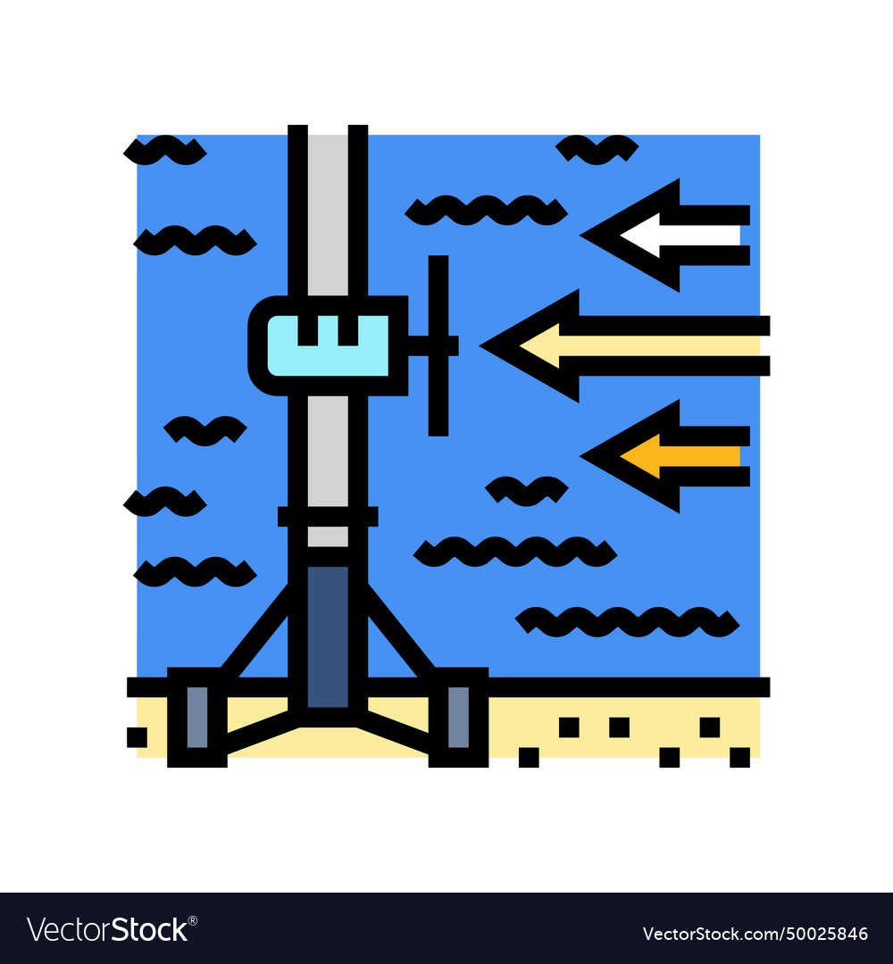 Stream energy tidal power color icon Royalty Free Vector