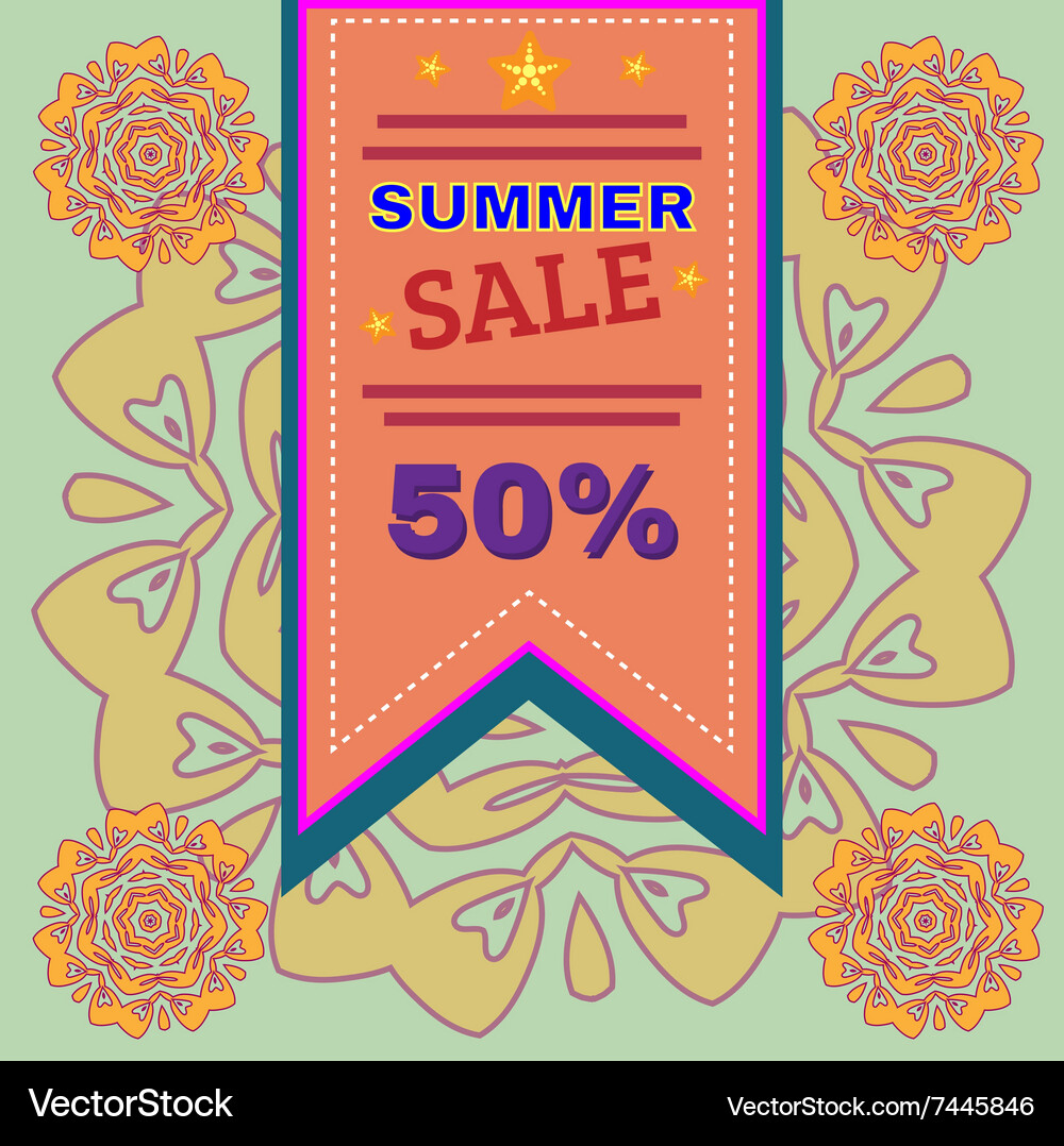 Summer sale promotion flyer Royalty Free Vector Image