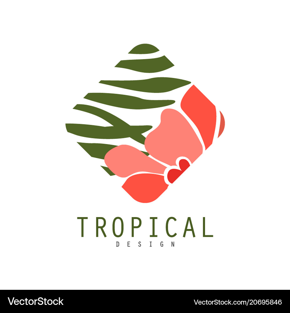 Tropical logo template design geometric badge Vector Image