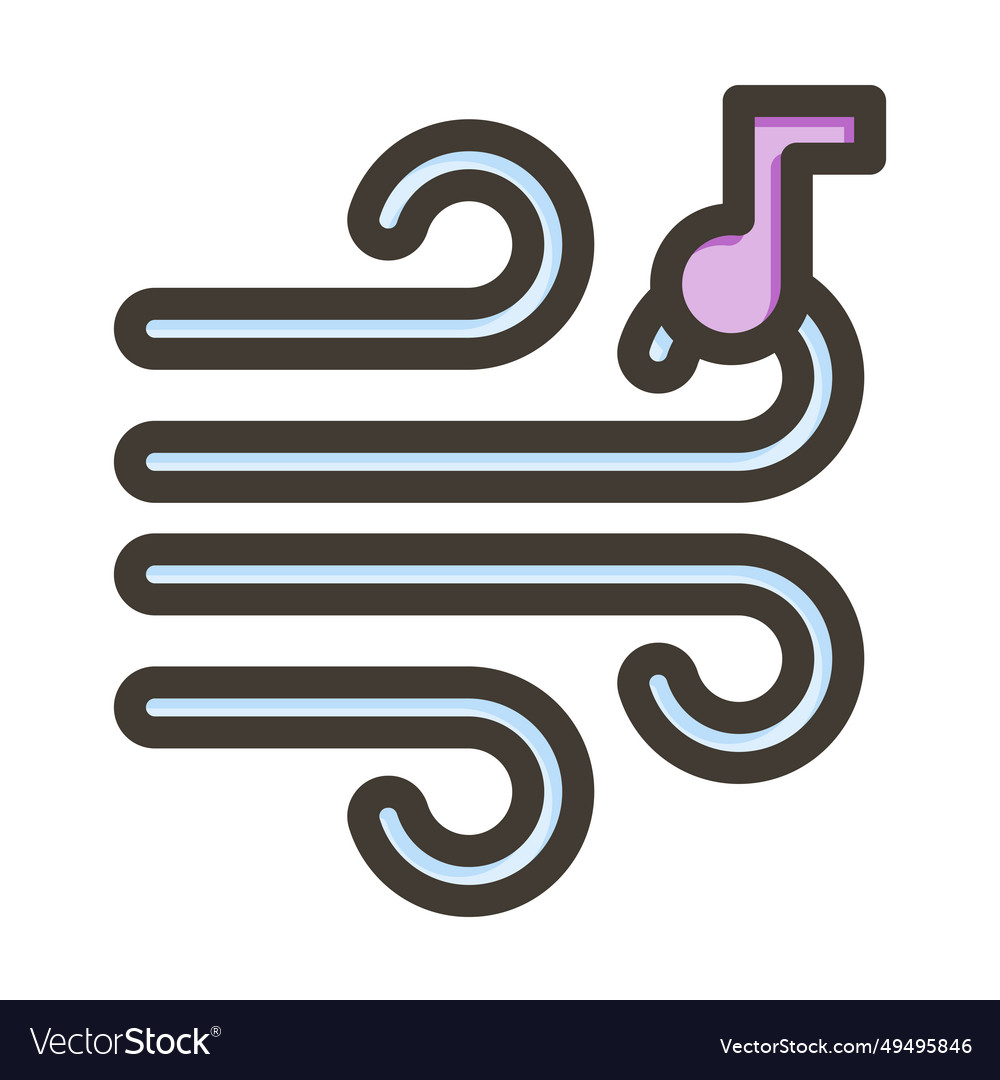 Wind thick line filled colors icon for personal Vector Image