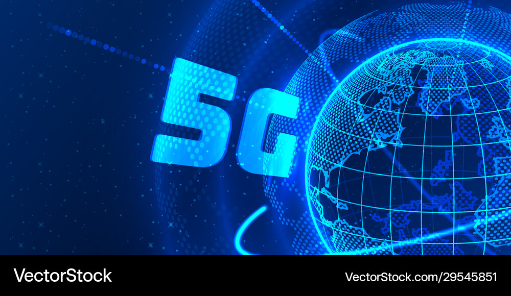 5g concept global planet earth point black Vector Image