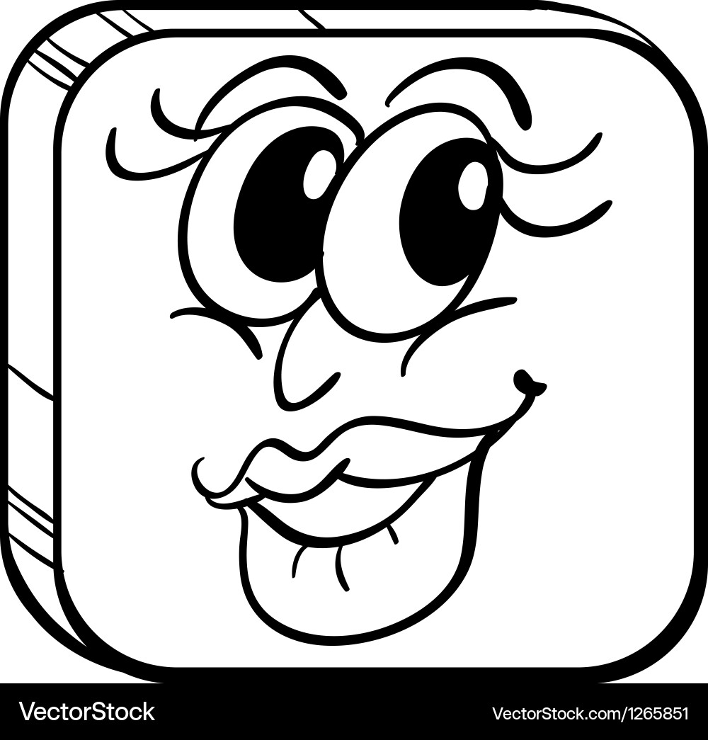 A cube with a face a woman Royalty Free Vector Image