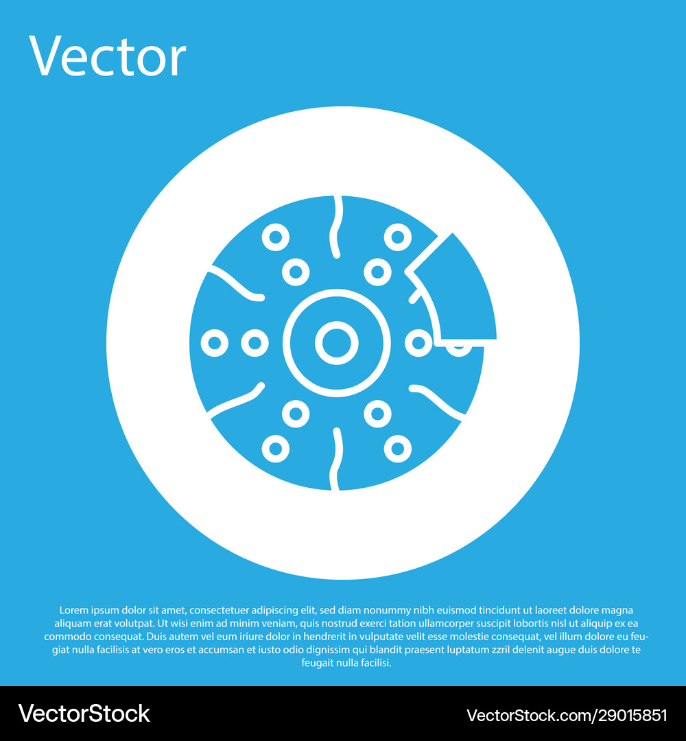 Blue car brake disk with caliper icon isolated Vector Image