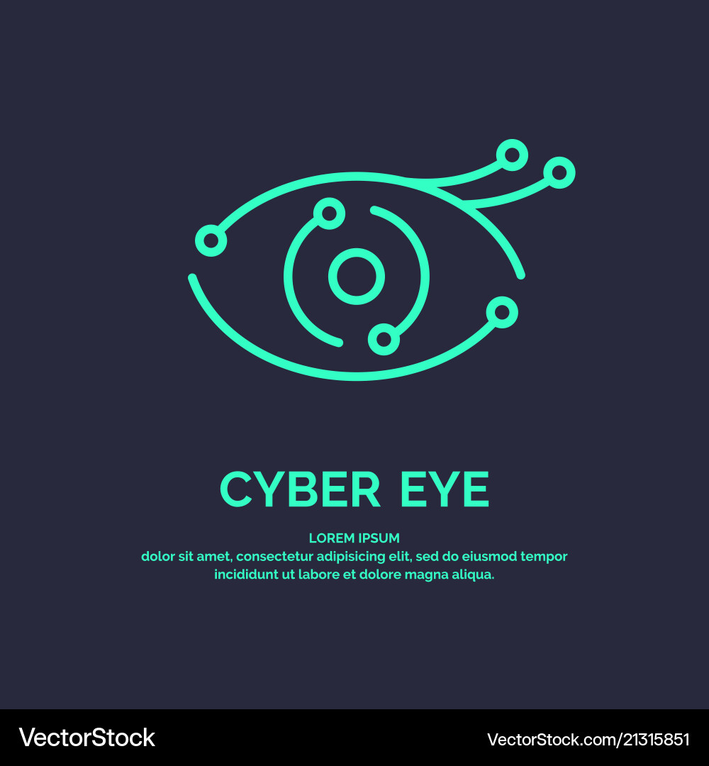 Conceptual logo and label cyber eye Royalty Free Vector