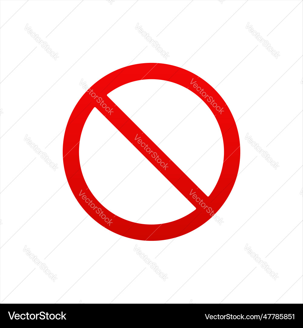 Forbidden symbol prohibited sign isolated Vector Image