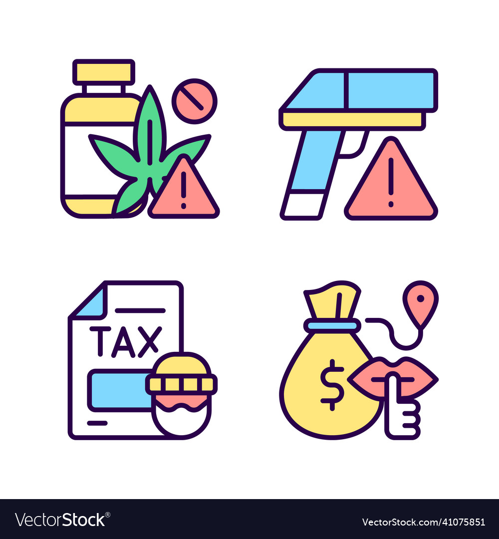 Illegal Transportation Rgb Color Icons Set Vector Image