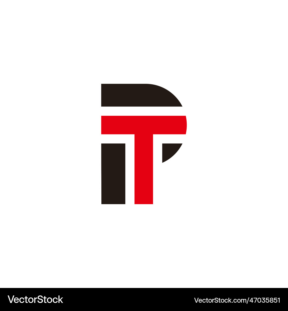 Letter pt colorful geometric logo Royalty Free Vector Image