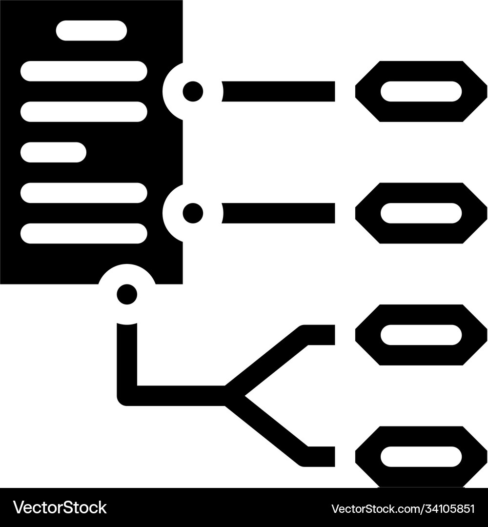 Report research glyph icon black Royalty Free Vector Image