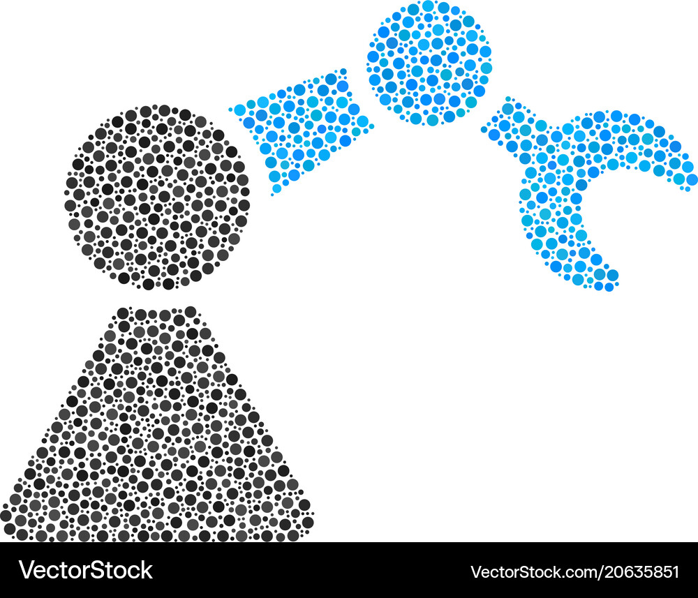 Robotics manipulator collage of dots Royalty Free Vector