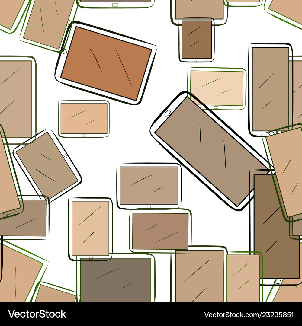 Seamless abstract hand drawn handphone Royalty Free Vector