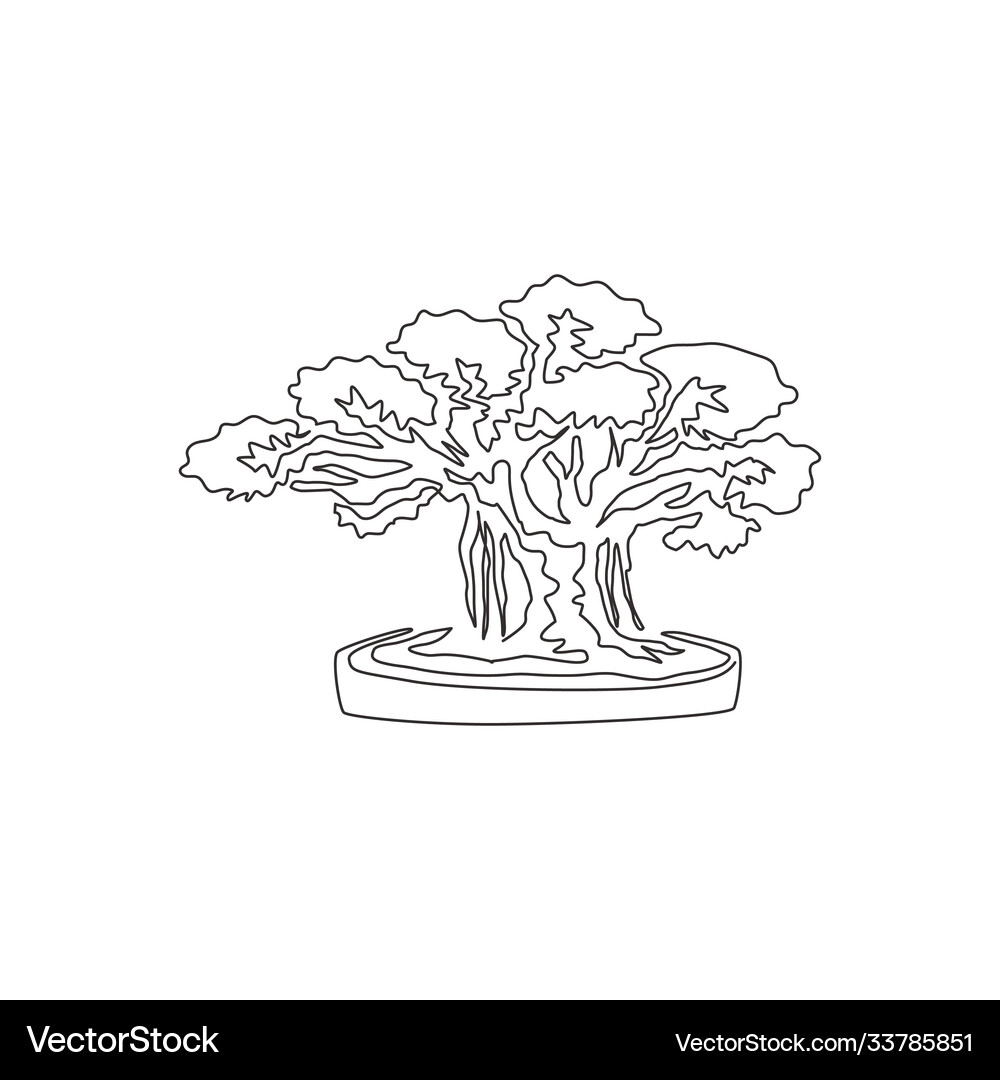 Single one line drawing beautiful and exotic Vector Image