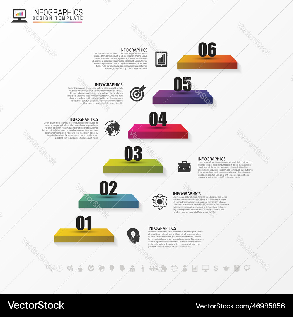 Abstract 3d stairs infographic or timeline Vector Image