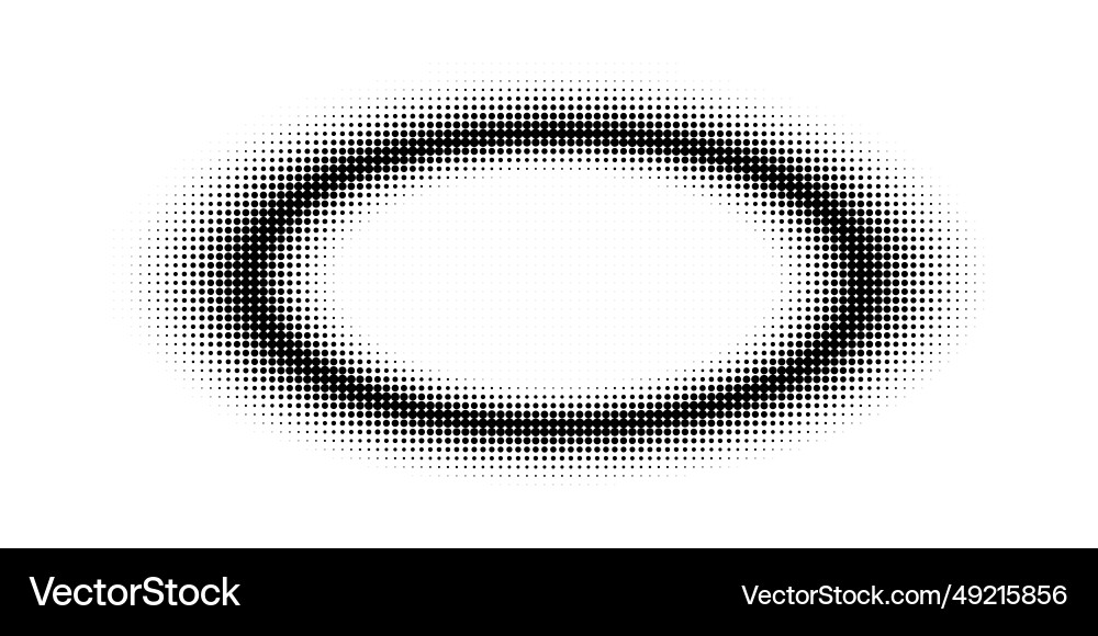 Abstract halftone oval monochrome frame with blur Vector Image