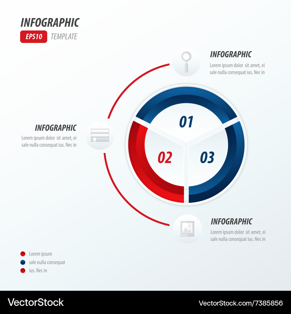 Circle infographic 2 color red and blue Royalty Free Vector