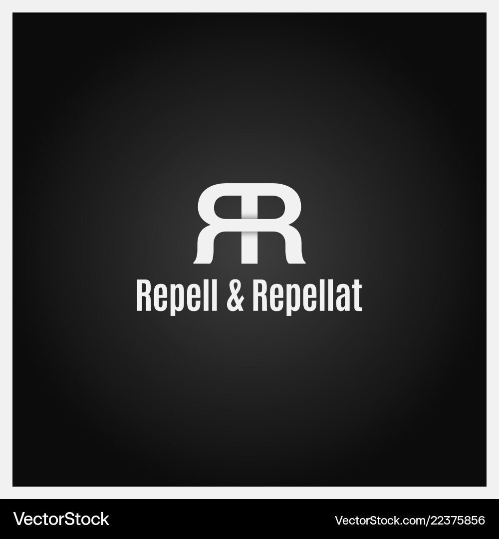 Double letter r logo icon with two white Vector Image