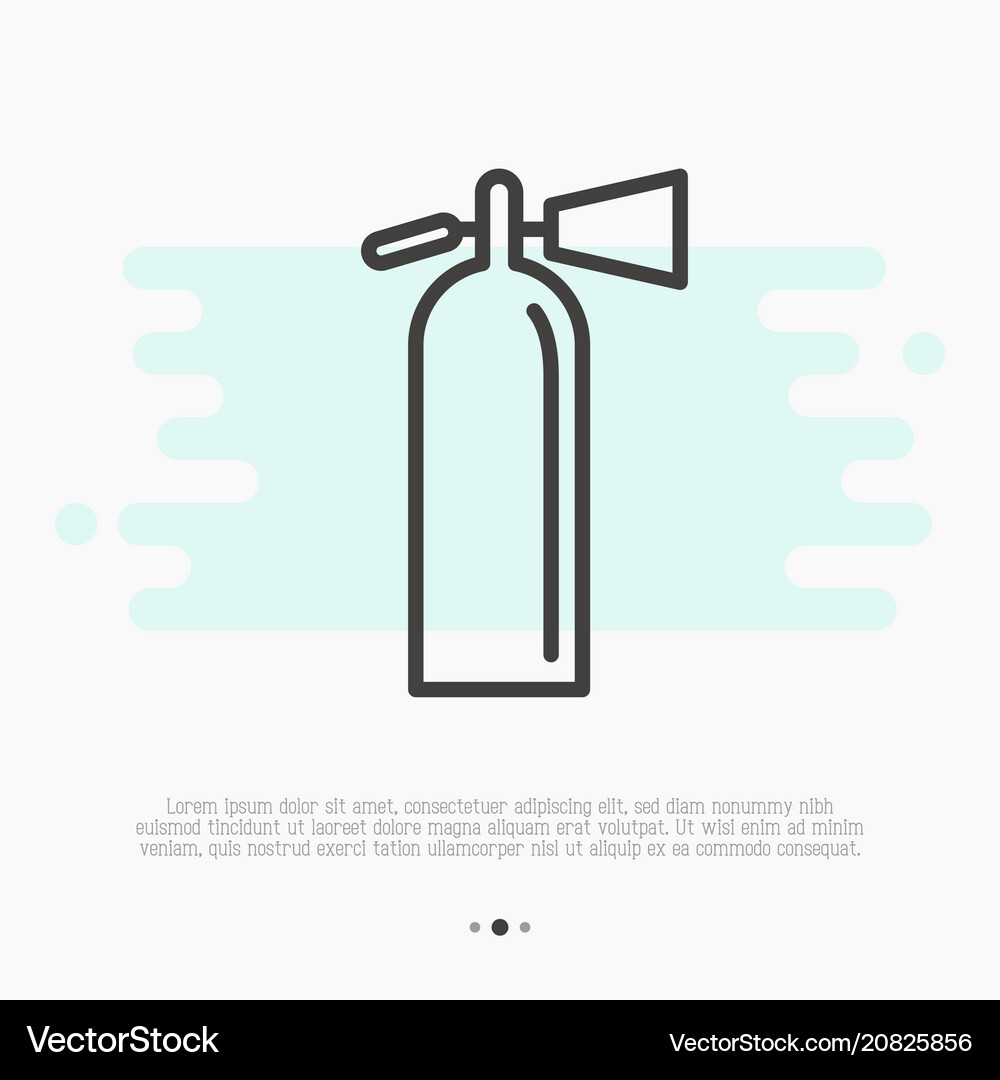 Fire extinguisher thin line icon Royalty Free Vector Image