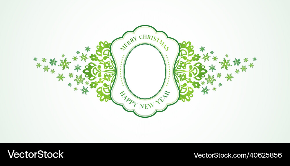 Frame christmas snowflake green Royalty Free Vector Image