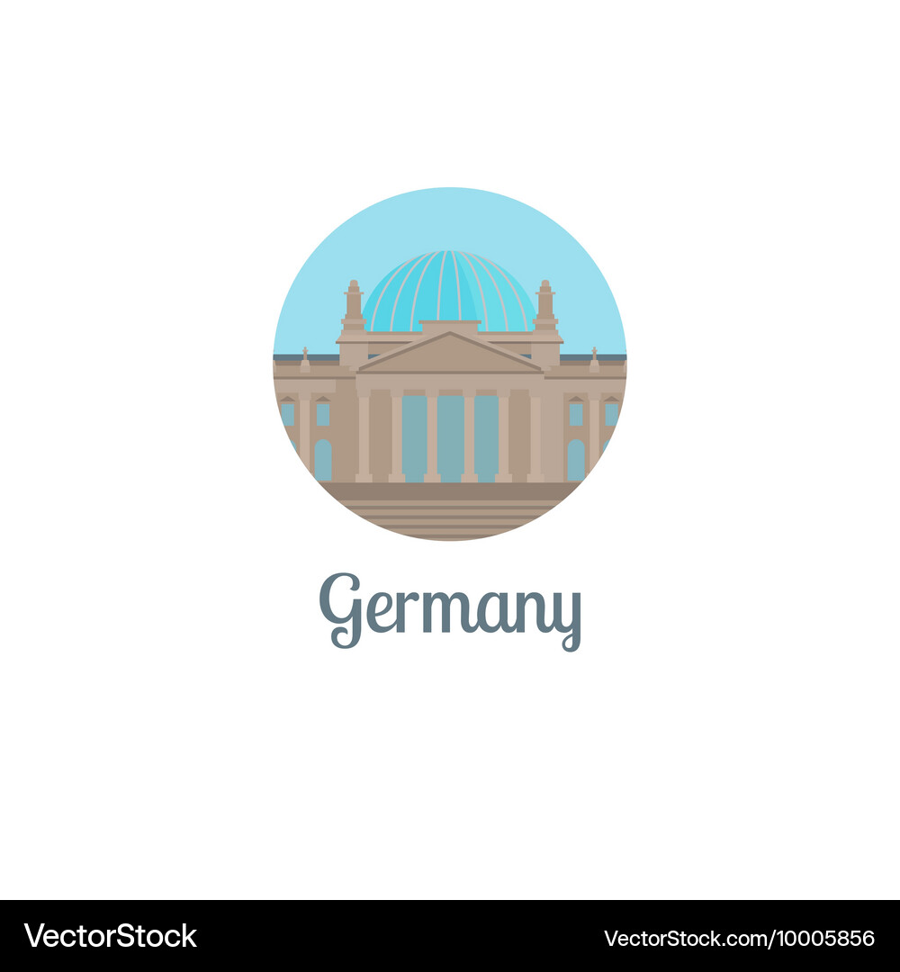 Germany landmark isolated round icon Royalty Free Vector