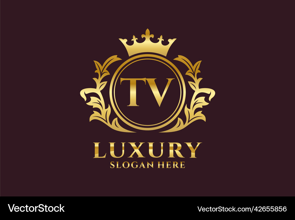 Initial tv letter royal luxury logo template Vector Image