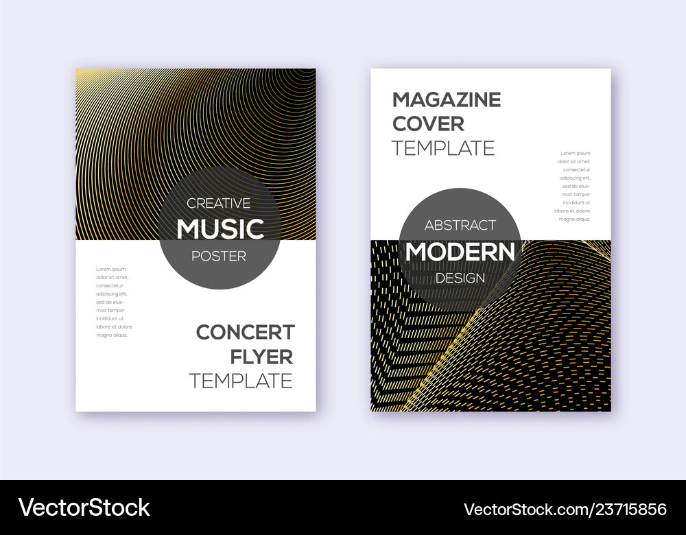Modern cover design template set gold abstract li Vector Image
